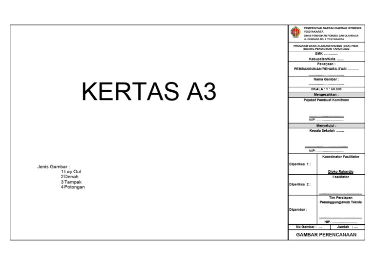 Format Kertas Gambar Dak 2022 | PDF