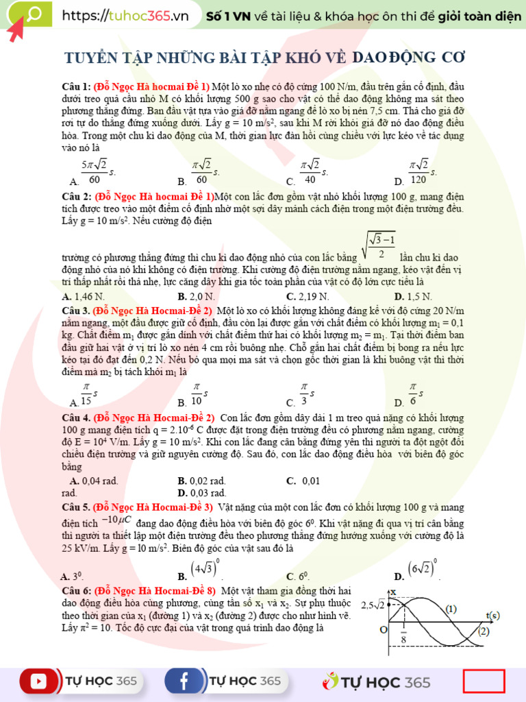 42-bài-tập-VDC-Dao-động-cơ | PDF