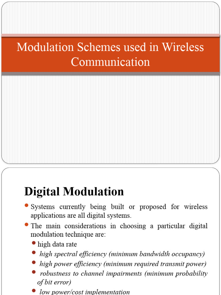 2_WC_Modulation_Schemes | PDF | Modulation | Phase (Waves)