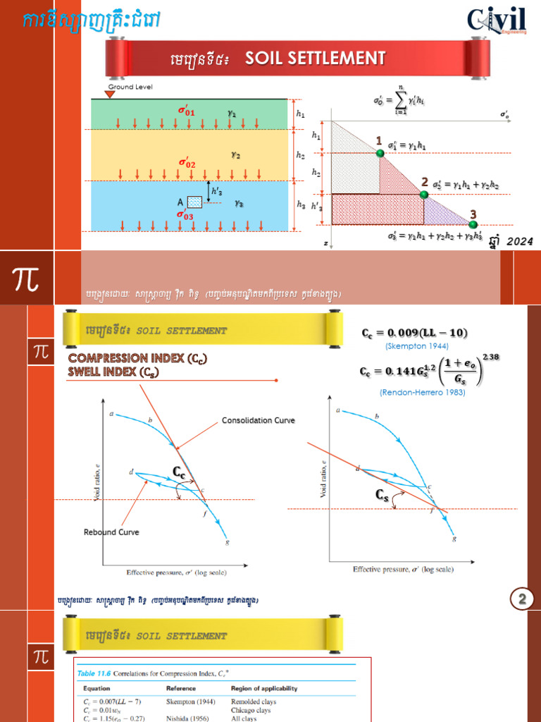Lecture - 05 (18.02.24) - Soil Consolidation Settlement | PDF