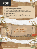 Mga Sangkap o Elemento NG Tula | PDF