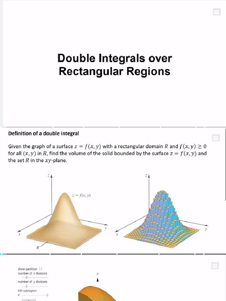 16.1 Double integral rectangular region | PDF