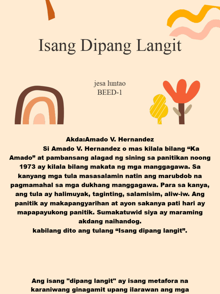Isang Dipang Langit Luntao | PDF