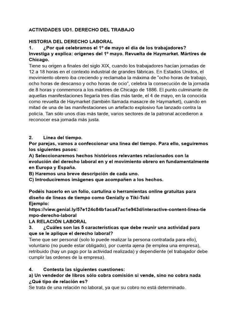 Fol Actividades | Descargar gratis PDF | Derecho laboral | Tiempo de ...