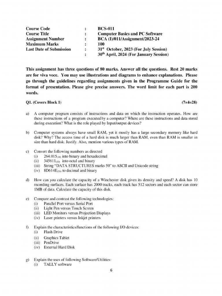 Bcs 011 2023 24 Solved Assignment Pdf