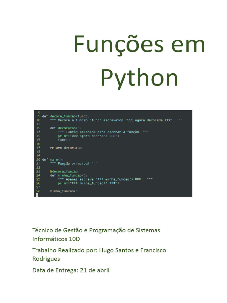 Funções Em Python Pdf Python Linguagem De Programação Programa