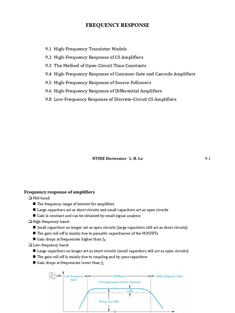 Electronics_09_Frequency Response-1 | PDF | Capacitor | Mosfet