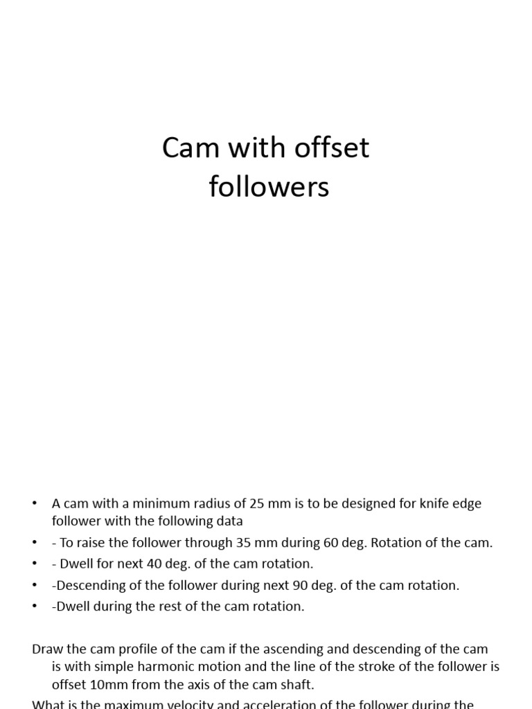 Cam Offset Follower1 (1) | PDF | Acceleration | Rotation