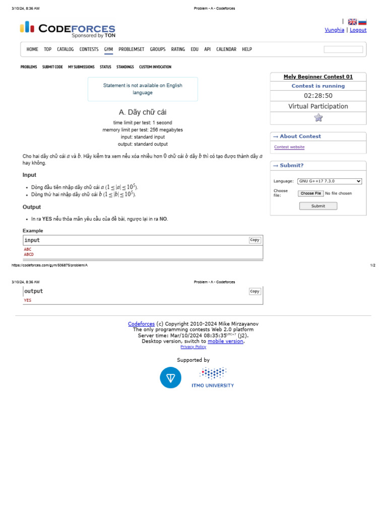 Problem 01 Codeforces Pdf