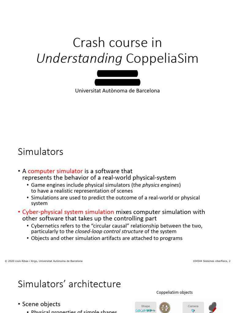 P00_CoppeliaSim(1) | PDF | Simulation | Computer Simulation