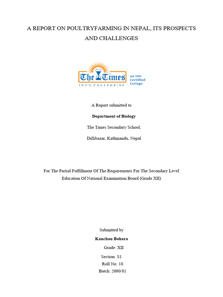 Poultry Farming Report Final XII S1 1 | PDF | Poultry | Domesticated Birds