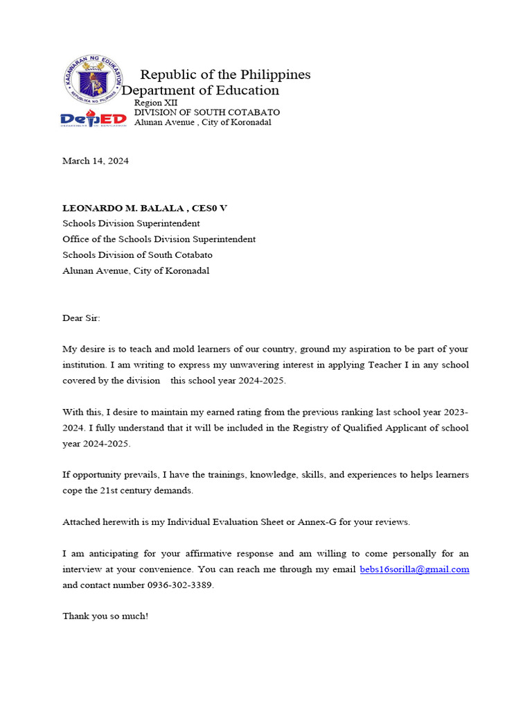 Application-Letter[1] - Copy | PDF