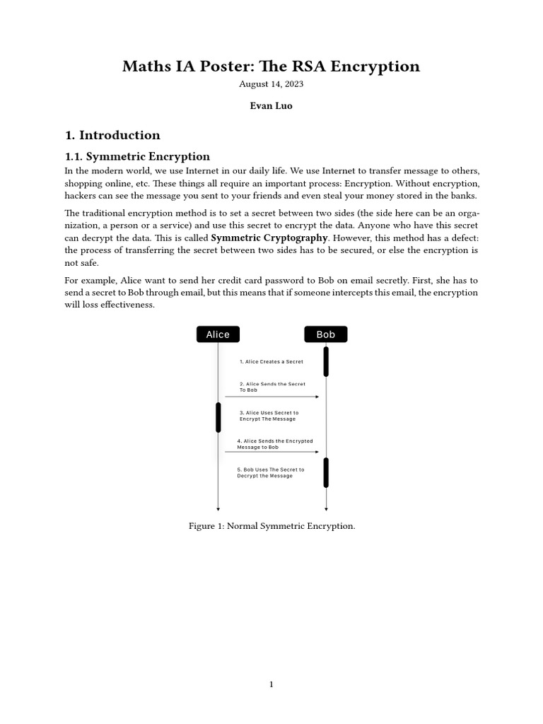 Maths IA Poster: The RSA Encryption | PDF | Cryptography | Public Key Cryptography