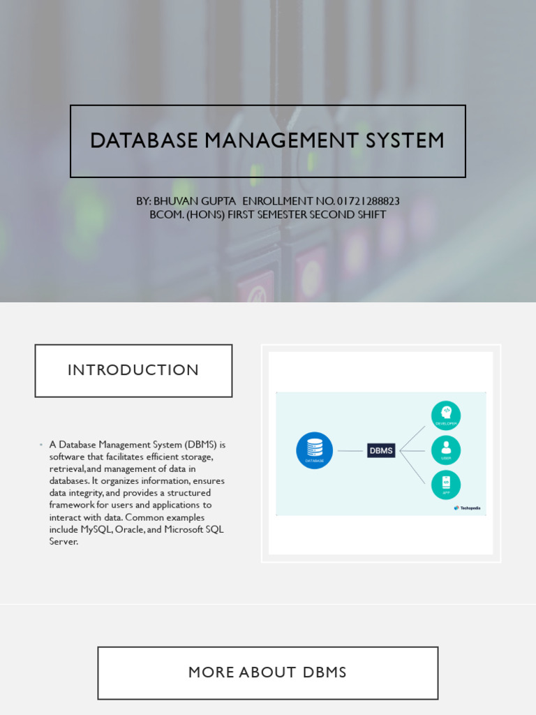 DBMS - BG | PDF | Databases | Computing DBMS - BG | PDF | Databases | Computing