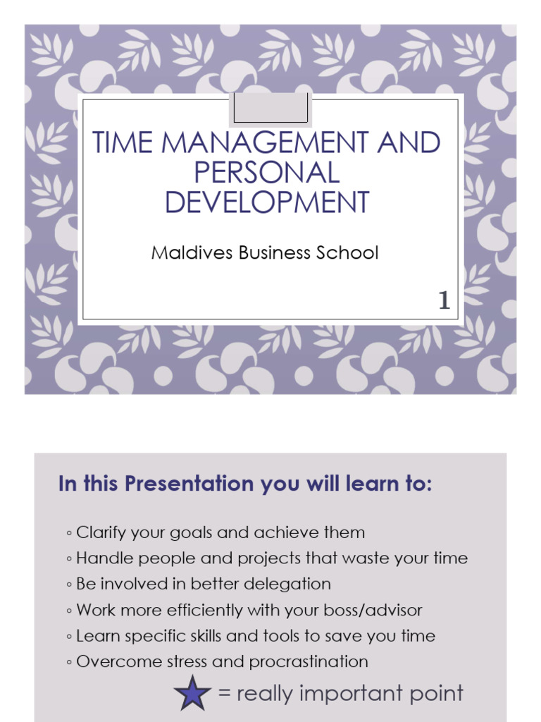 Time Management and Personal Development | PDF | Time Management ...