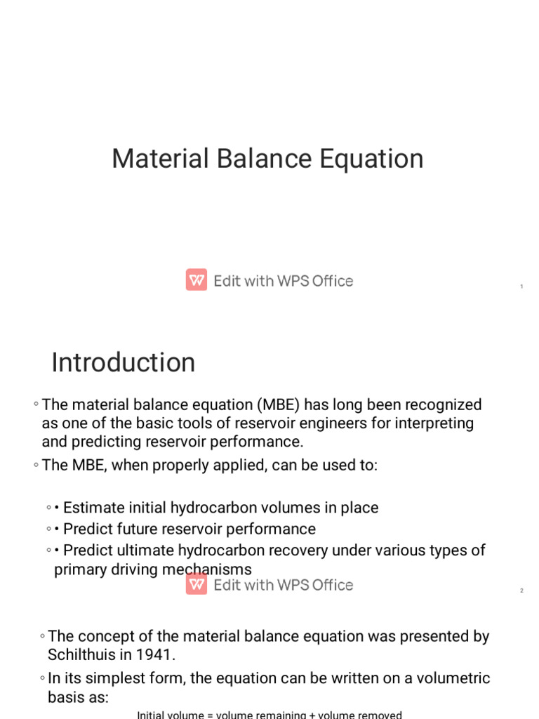 Material Balance Equation | PDF | Petroleum Reservoir | Porosity
