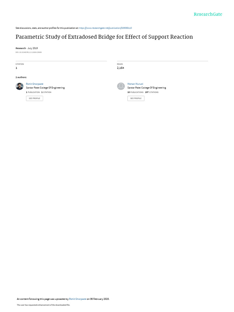 Parametric Studyof Extradosed Bridgefor Effectof Support Reaction | PDF ...