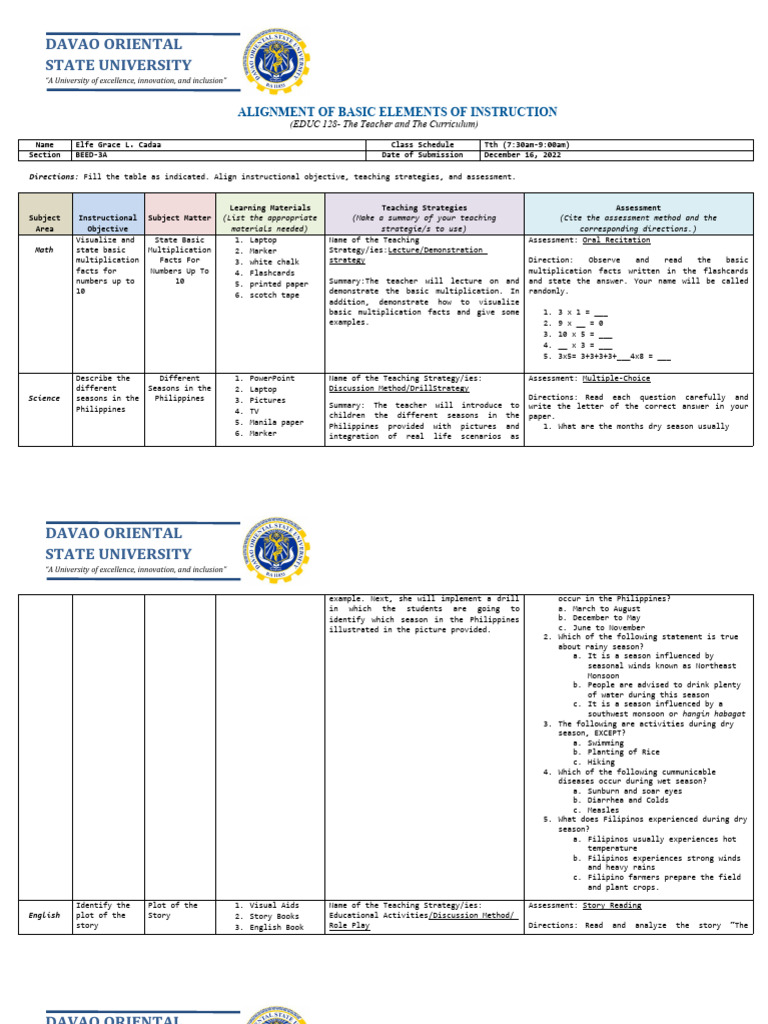 3 - Curr. Element Alignment | PDF | Monsoon | Wet Season