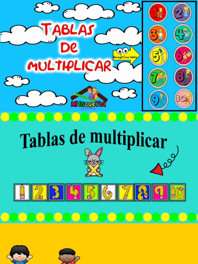 JUEGO INTERACTIVO Tablas de Multiplicar Mi Escuelita de Apoyo | PDF
