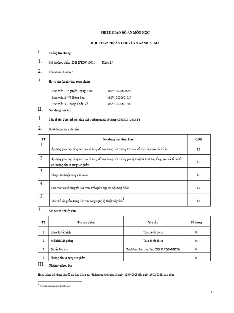 Phiếu Giao Dacn Ktmt | PDF