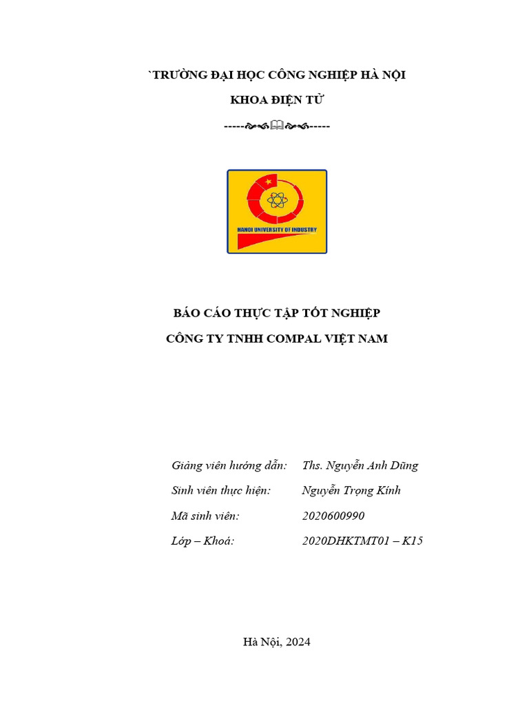 (123doc) Bao Cao Thuc Tap Doanh Nghiep Cong Ty Compal | PDF