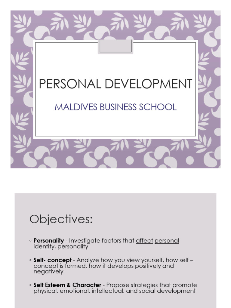 Personal Development - Personality, Self Concept Self Esteem | PDF ...
