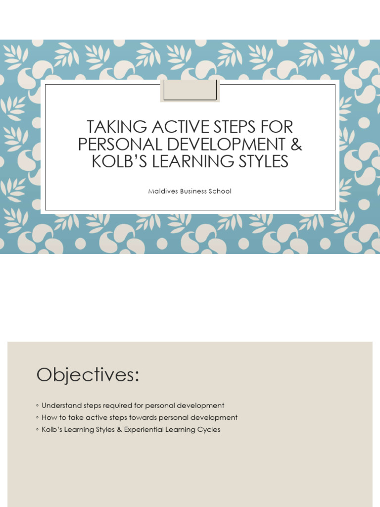 Steps For Personal Develop Kolbs Learning Styles | PDF | Learning ...