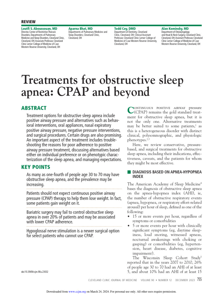 Obstructive Sleep Apnea Treatments | PDF | Sleep Apnea | Snoring