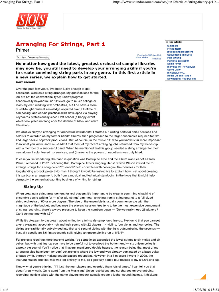 Arranging For Strings | Download Free PDF | Violin | String Instruments