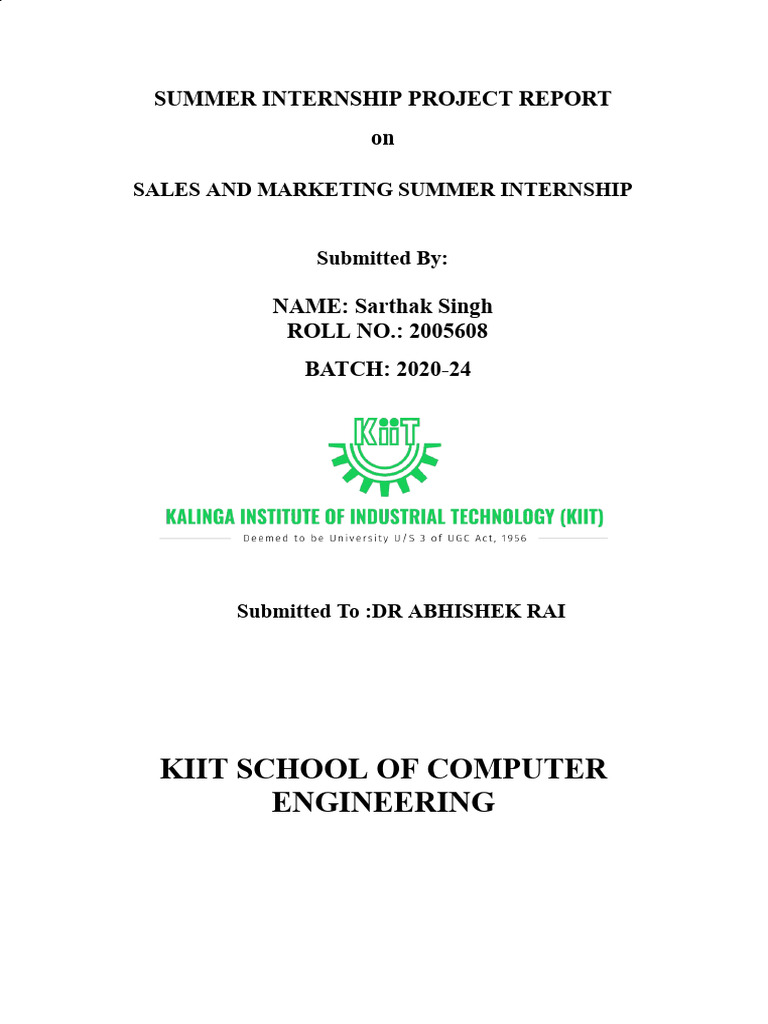 Summer Internship Project Report | PDF | Artificial Intelligence | Intelligence (AI) & Semantics