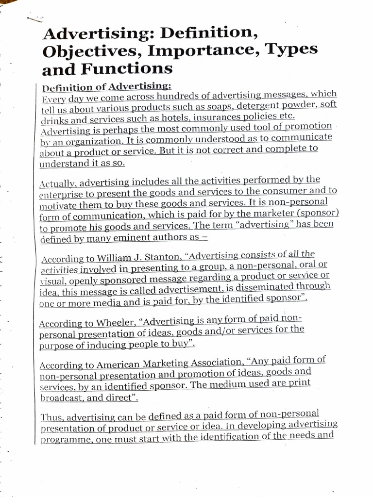 Understanding Advertising: Types & Objectives | PDF | Advertising ...