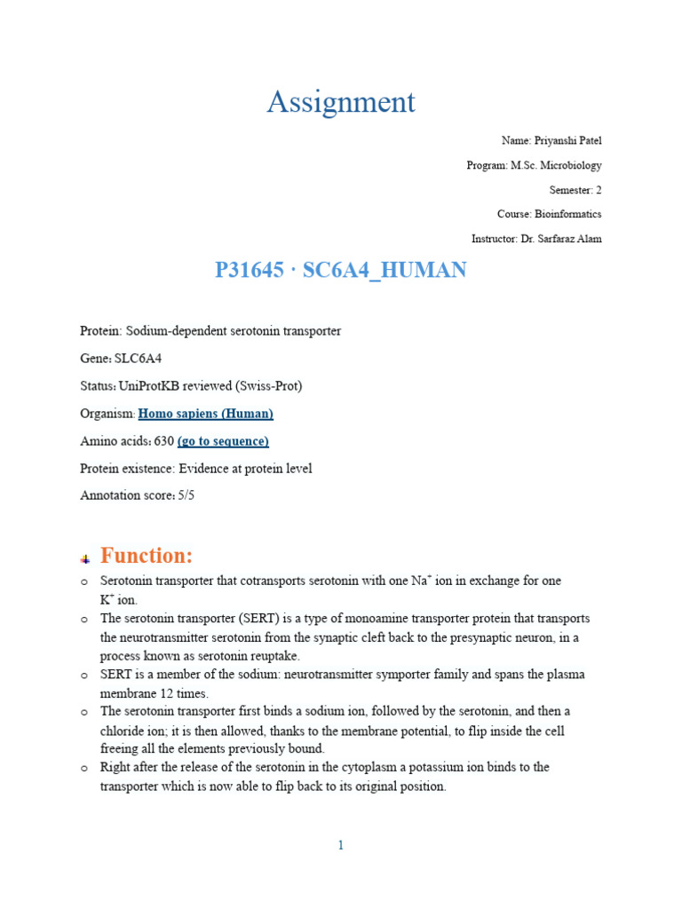 Assignment Bioinformatics | PDF | Chemical Synapse | Neurotransmitter Assignment Bioinformatics | PDF | Chemical Synapse | Neurotransmitter