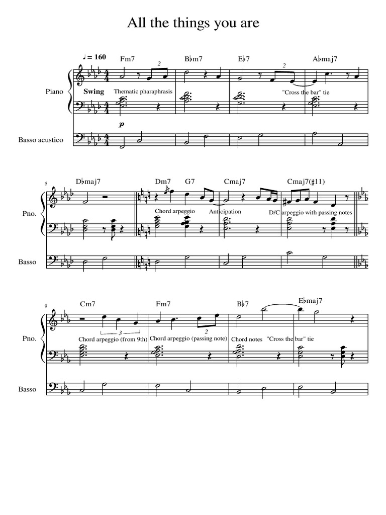 All The Things You Are | PDF | Chord (Music) | Pitch (Music)