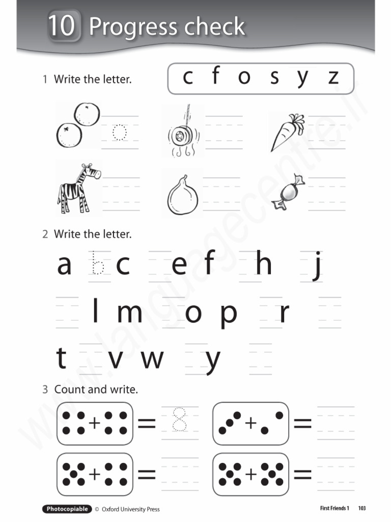 First Friends 1 Worksheet Unit 10 | PDF