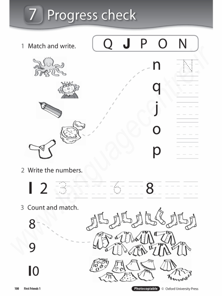 First Friends 1 Worksheet Unit 7 | PDF
