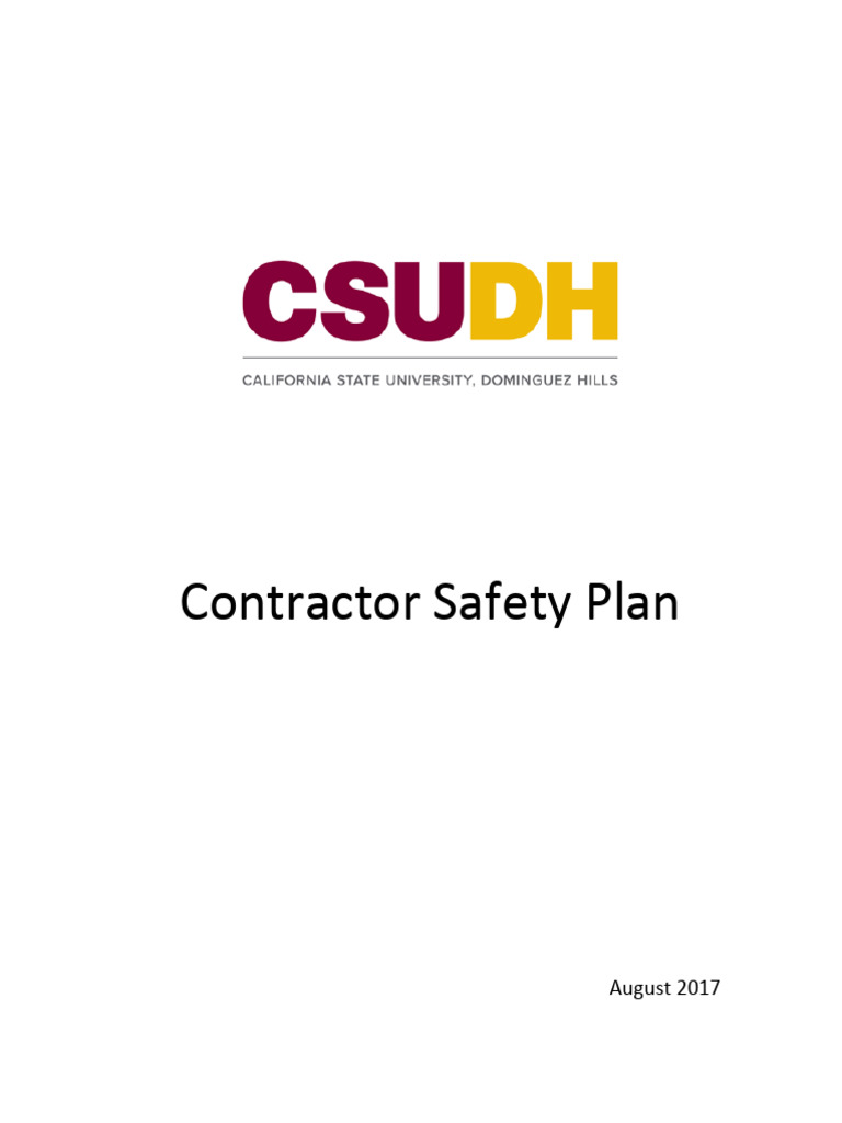 Contractor Safety Plan Guide | PDF | Occupational Safety And Health ...