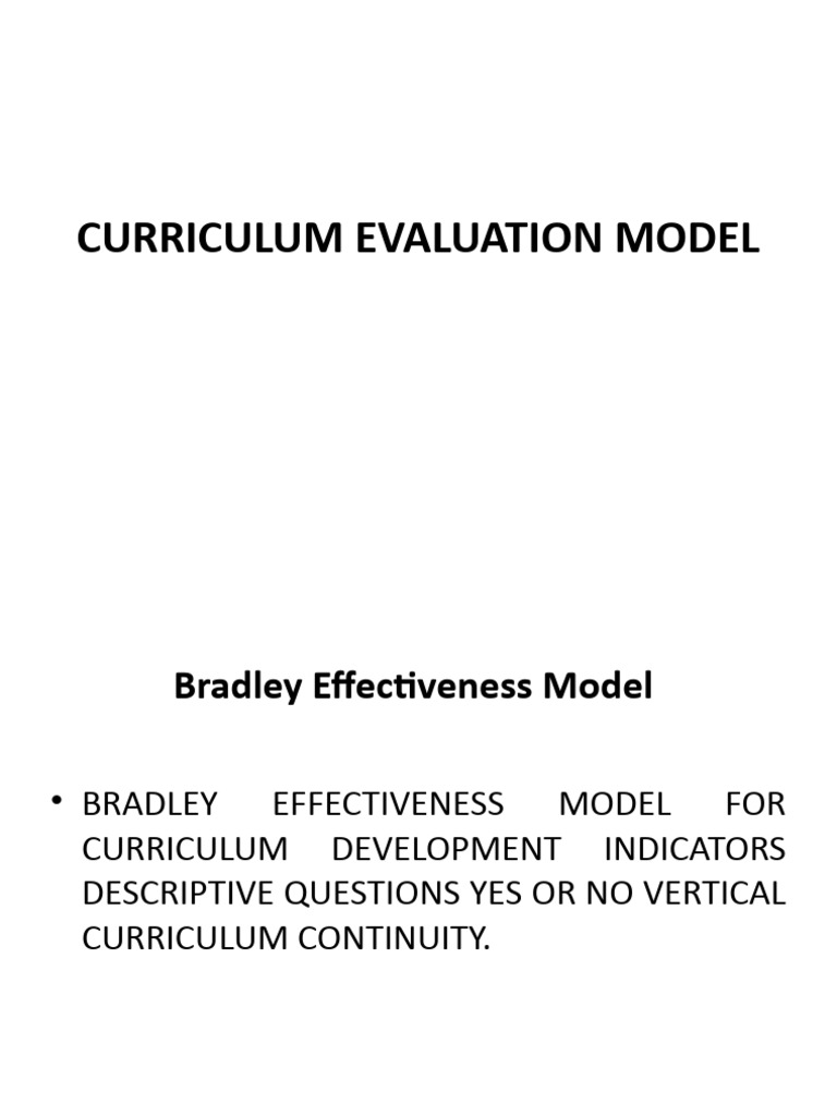 Curriculum Evaluation Model | Download Free PDF | Evaluation | Curriculum