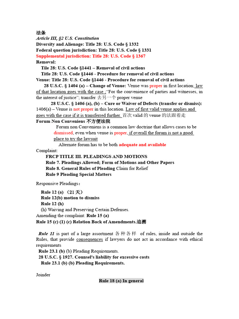 Law CP | PDF | Venue (Law) | Lawsuit