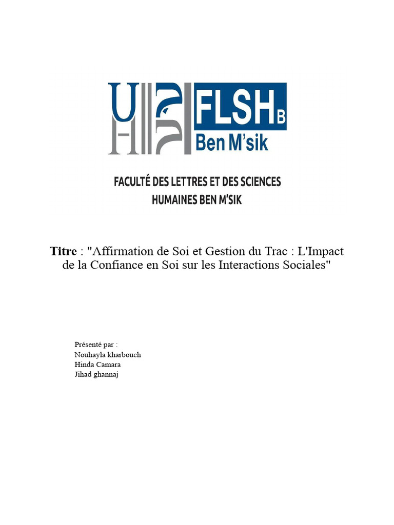 Affirmation de Soi et Gestion du Trac | PDF | Estime de soi | Peur