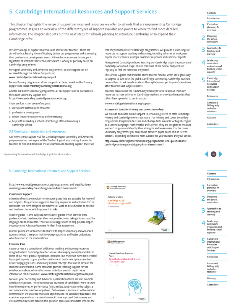 Cambridge International Resources and Support Services | PDF ...
