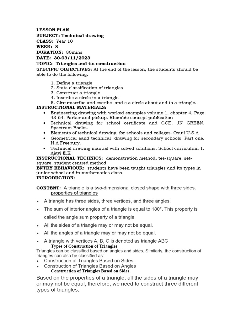 Yr10 TD Plan wk8 9 10 | PDF | Triangle | Rectangle