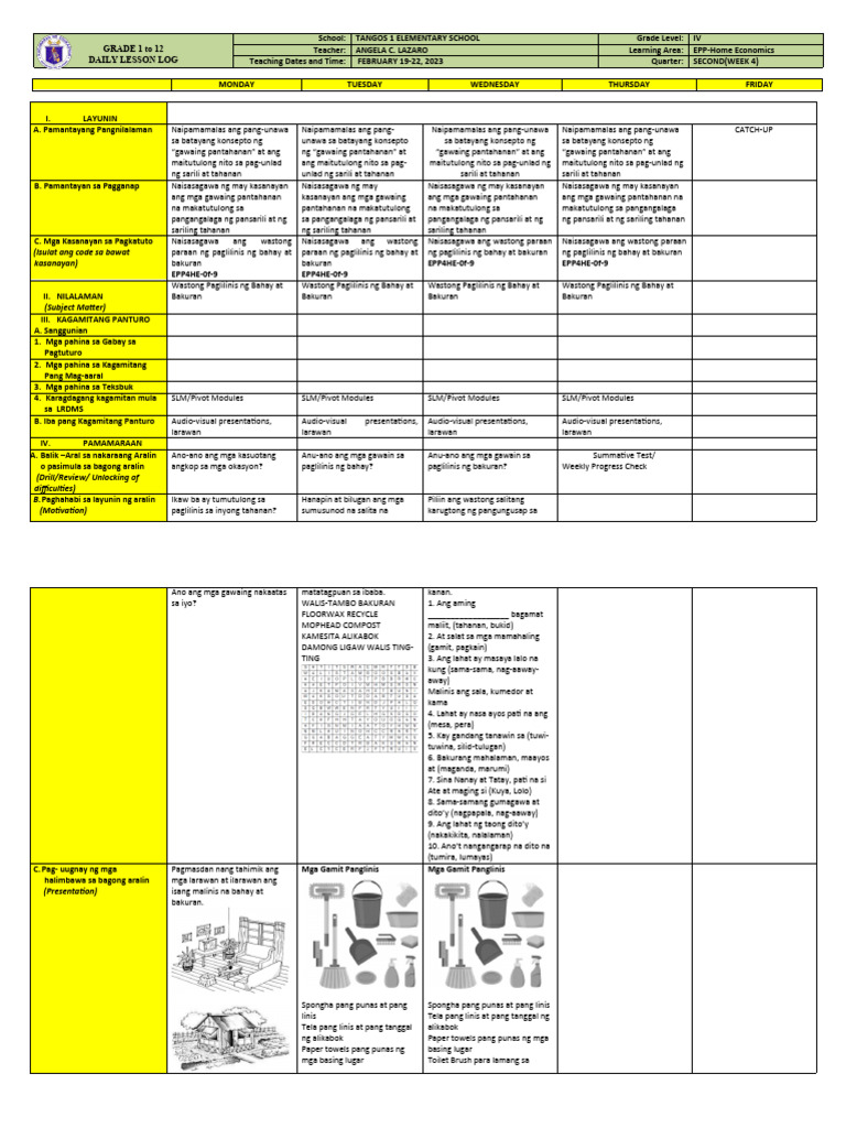Epp4 Q3 W4 Aclazaro | PDF