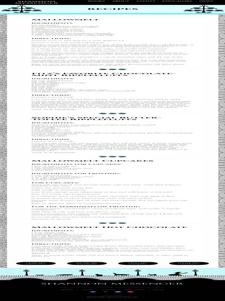 Recipes - Shannon Messenger | PDF | Cupcake | Chocolate