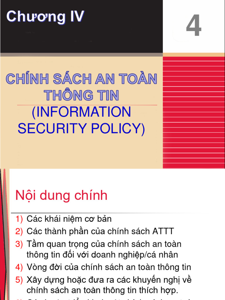 C04 ChinhSachAnToanThongTin Chinh | PDF