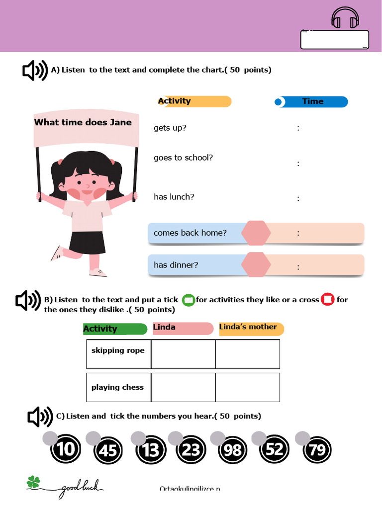 5th Grade 2ndlistening Exam Kopyas Kopyas | PDF