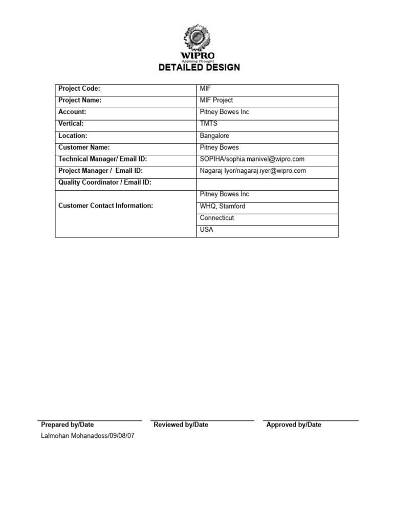 MIF Project_LLD_Java | PDF | Method (Computer Programming) | Xml