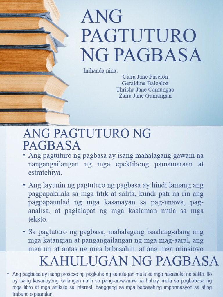 Ang Pagtuturo NG Pagbasa Fil 105 | PDF