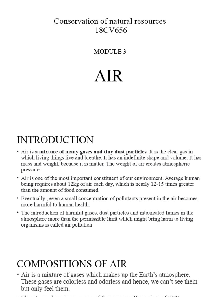 Module 3 Air Pollution @ | PDF | Ozone Depletion | Chlorofluorocarbon