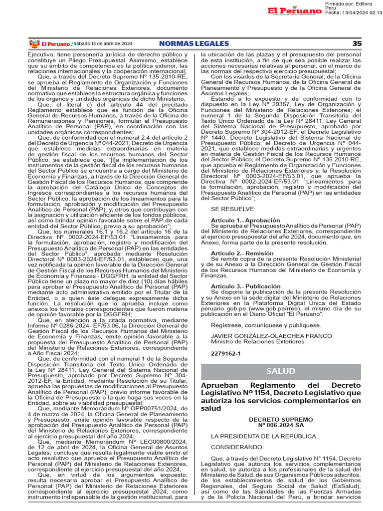 Aprobación PAP 2024 Relaciones Exteriores | PDF | Ministerio ...