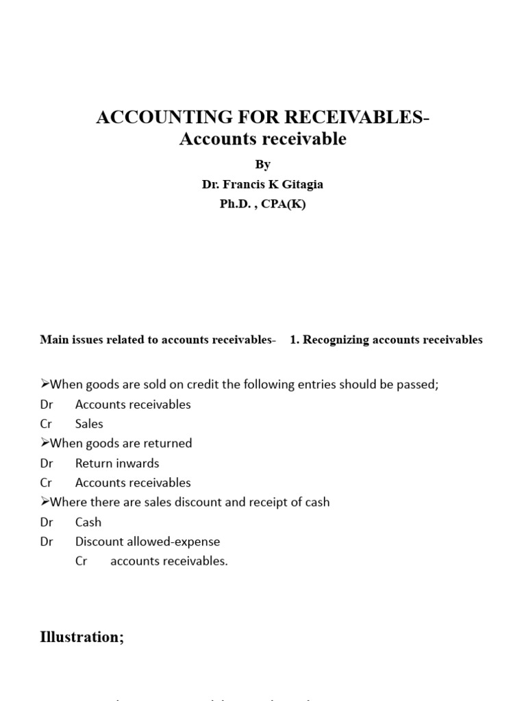Accounting For Receivables Accounts Receivable | PDF | Debits And Credits | Bad Debt